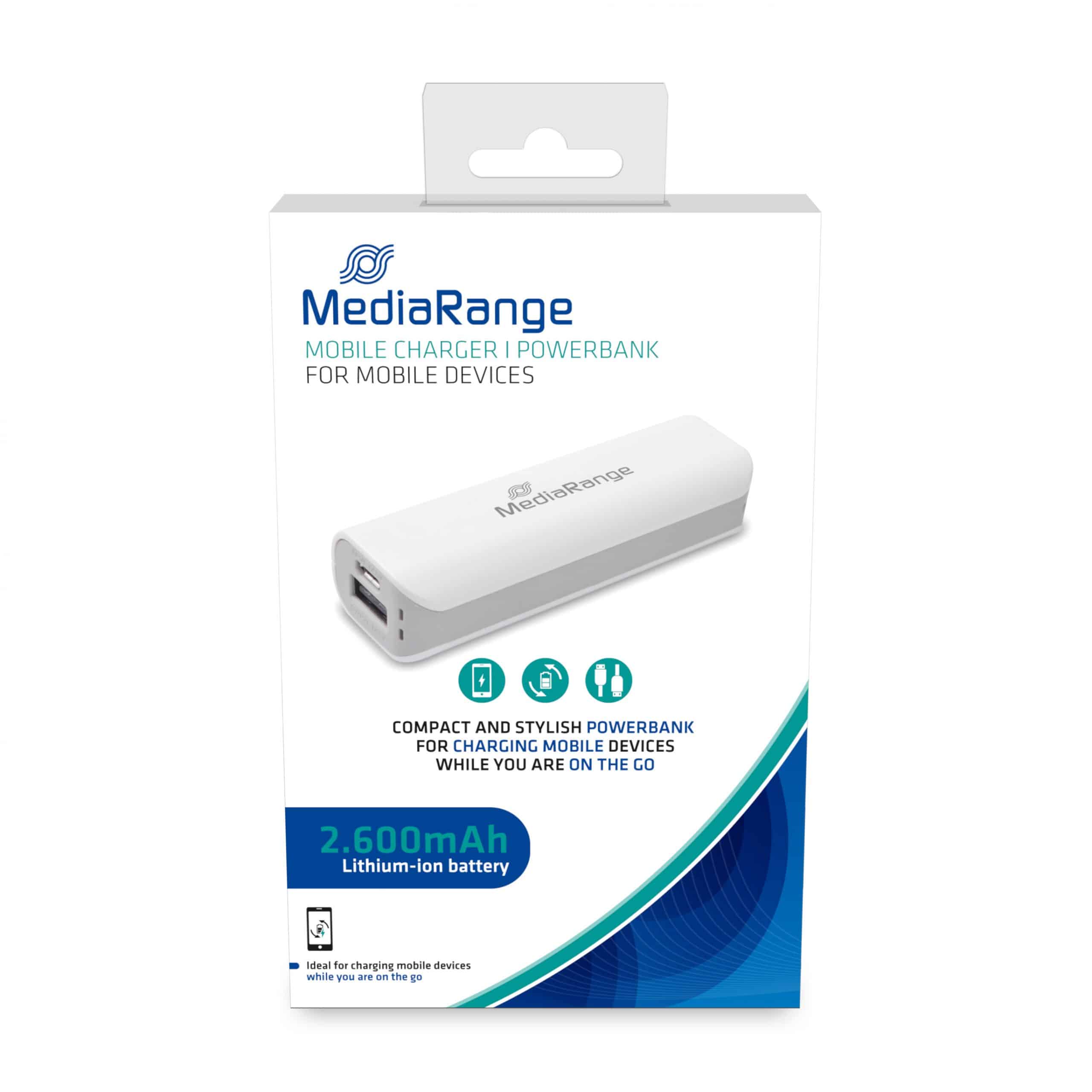 POWER BANK 2600 mAh - MEDIA RANGE - Графотекс